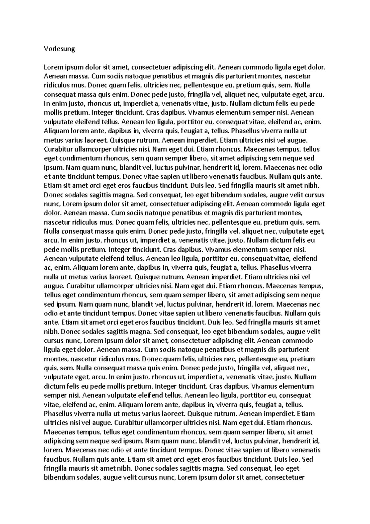 Vorlesung - Lorem ipsum dolor sit amet, consectetuer adipiscing elit. Aenean commodo ligula ...