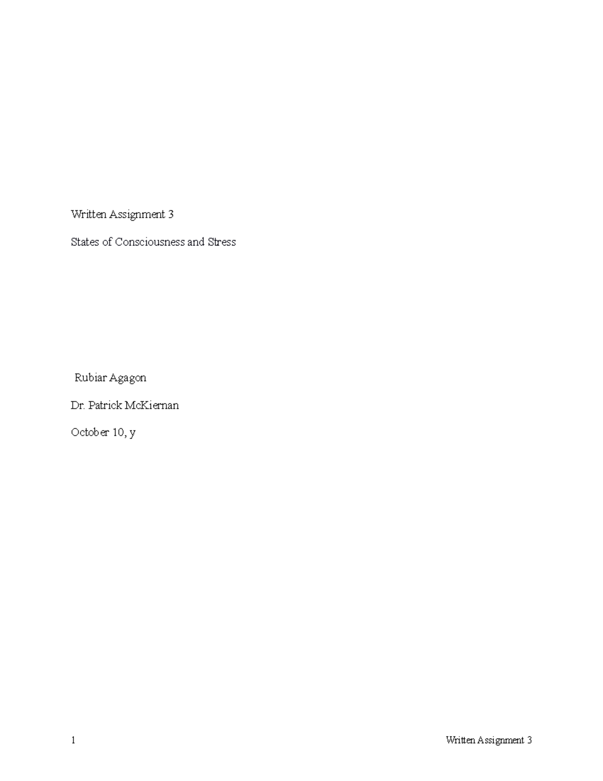 PSY 101 Written Assignment 3 Fall 2021 - PSY-101 - TESU - Studocu