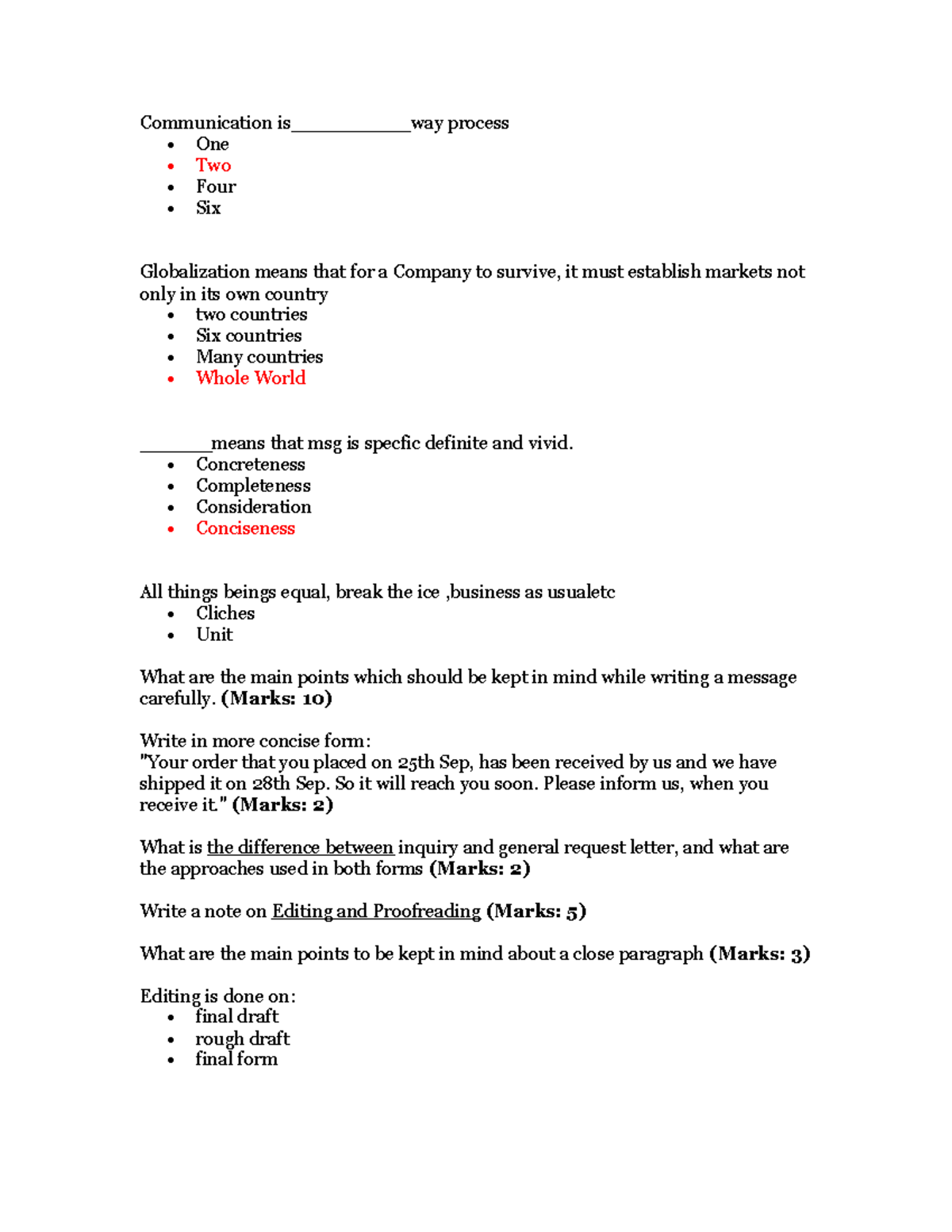 Pdfcoffee - eng301 - Communication is__________way process One Two Four Six Globalization - Studocu