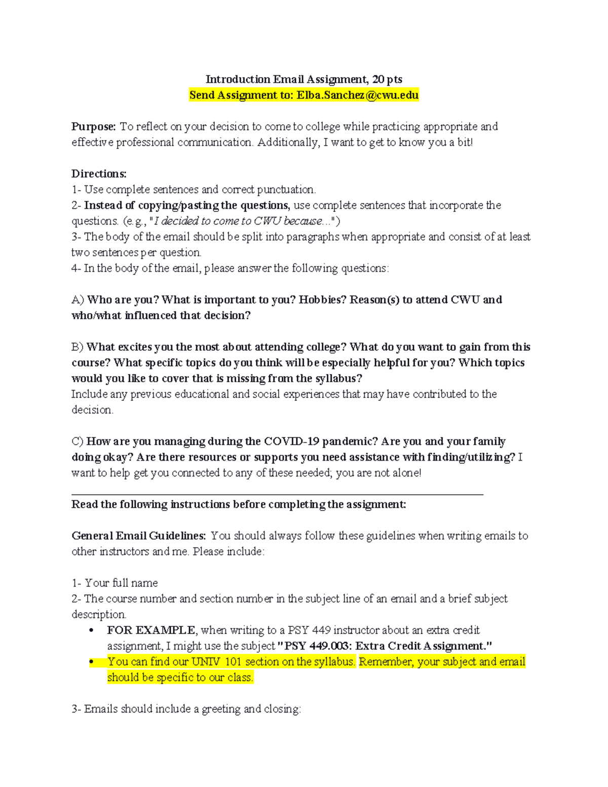 Introduction Email Assignment-1-1 - Tagged - Introduction Email ...