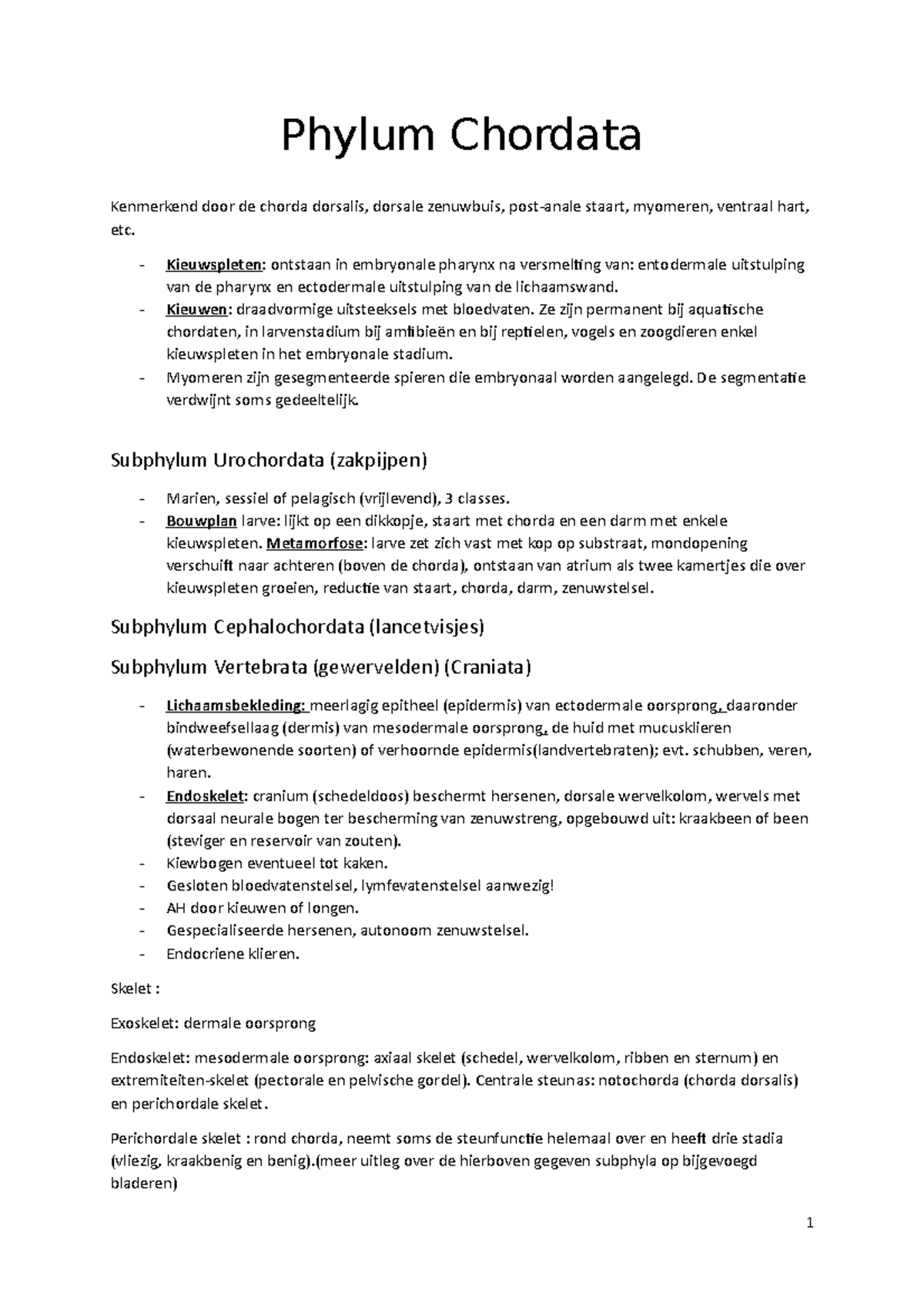 Chordata - Kieuwspleten: ontstaan in embryonale pharynx na versmelting ...