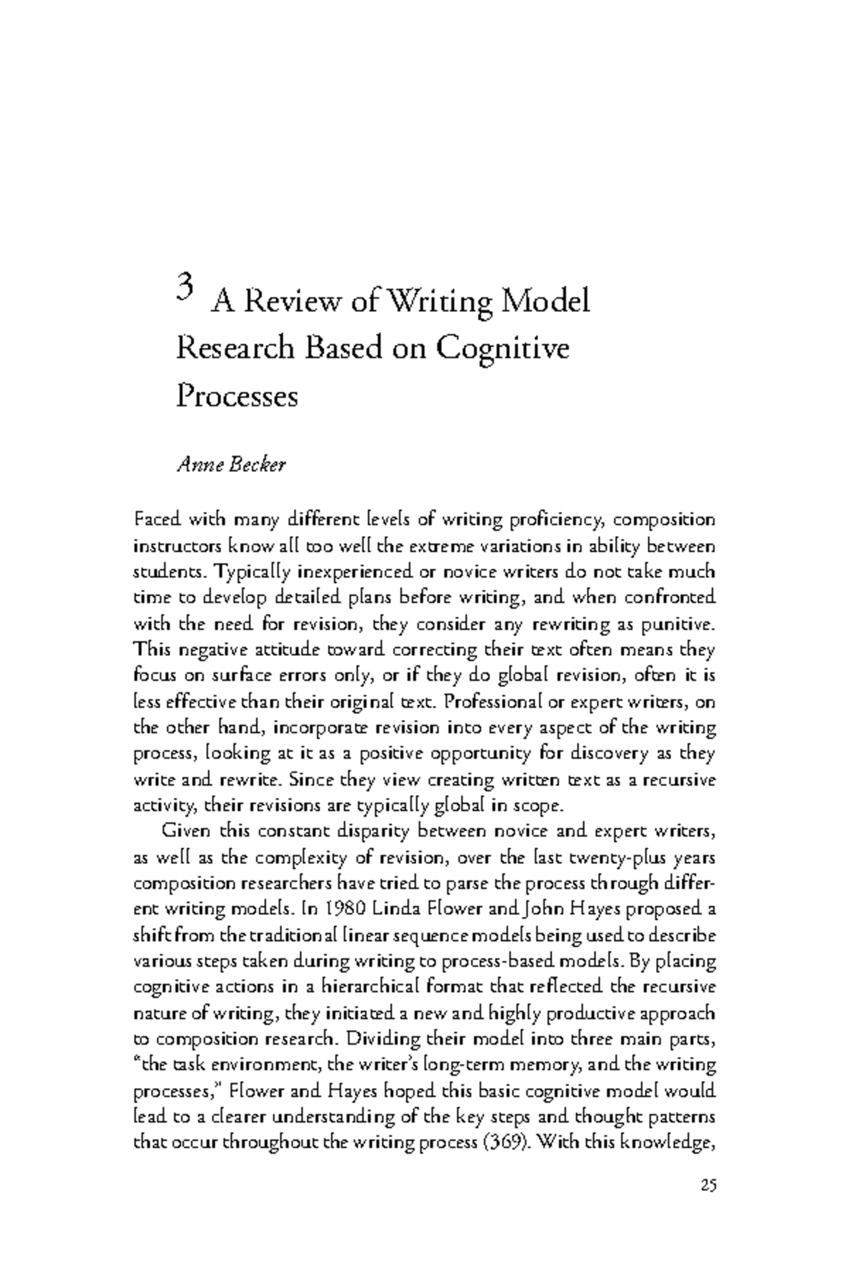 Psychology of writing - Practice - 25 3 A Review of Writing Model ...