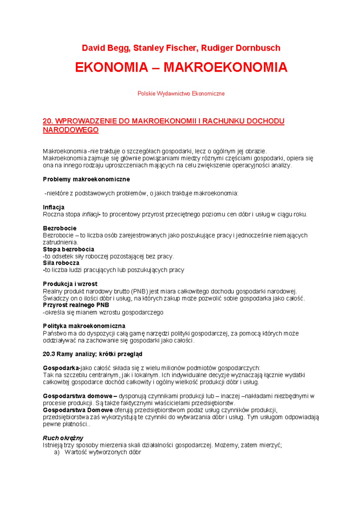 David Begg Makroekonomia skrypt - David Begg, Stanley Fischer, Rudiger ...