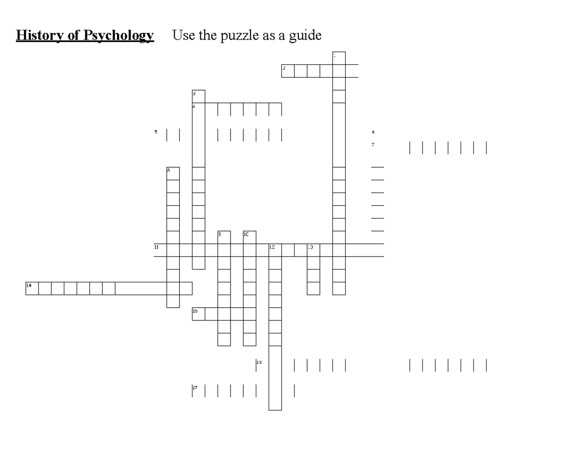 101 Introduction to Psychology Instructions - History of Psychology Use ...