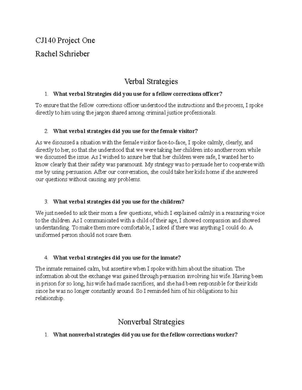5-2 Project One CJ140 - homework - CJ140 Project One Rachel Schrieber ...