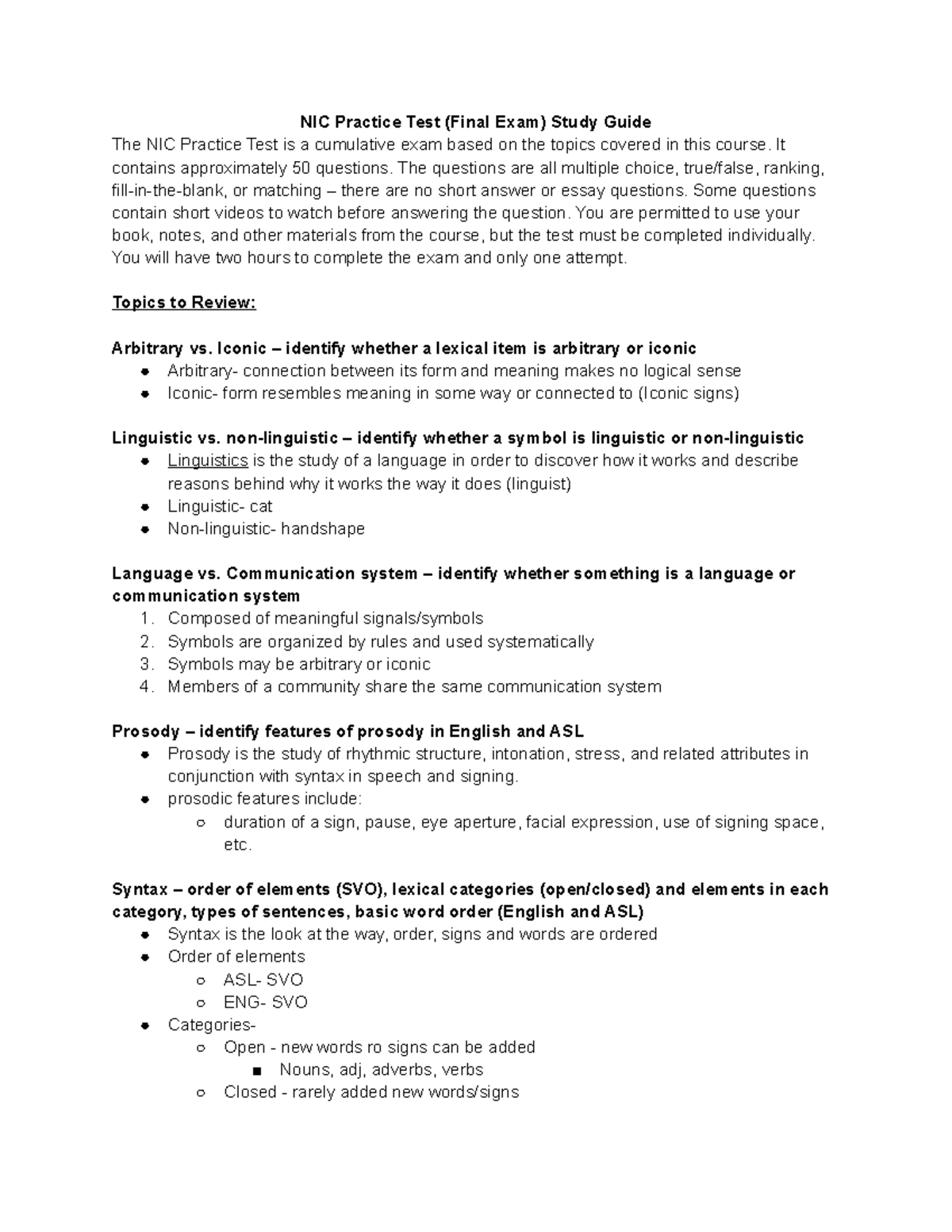 NIC Practice Test Study Guide - NIC Practice Test (Final Exam) Study ...
