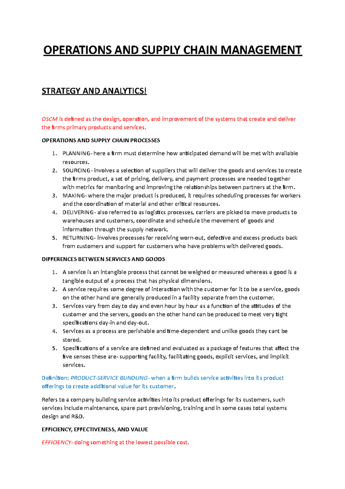 Operations AND Supply Chain Management - OPERATIONS AND SUPPLY CHAIN ...