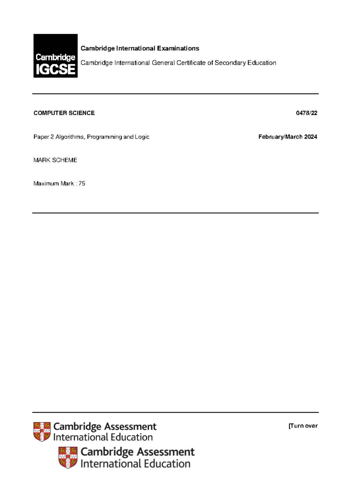 0478 m24 ms 22 - 0478 m24 qp 22 - [Turn over Cambridge International ...