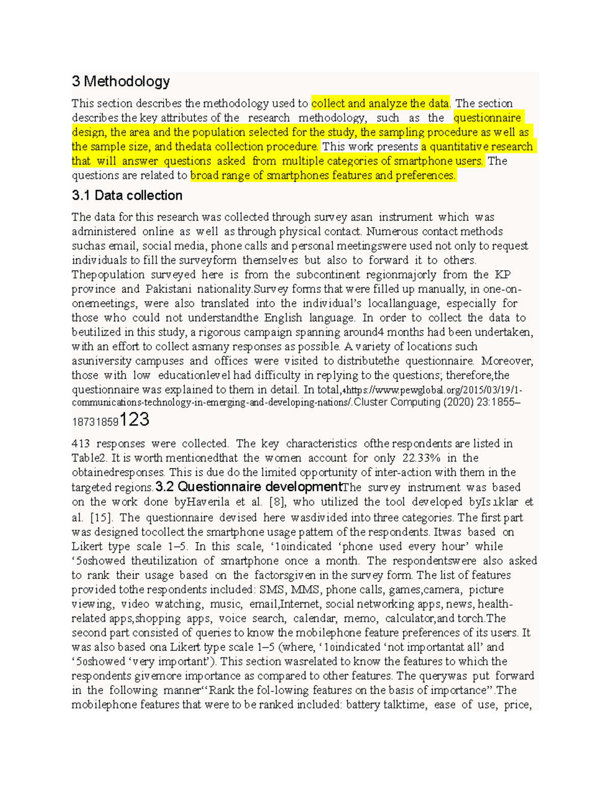 Methodology Summary 300920 - 3 Methodology This section describes the ...