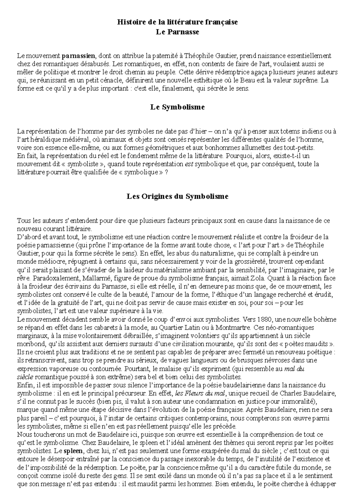 Histoire de la litterature francaise le parnasse et le symbolisme ...