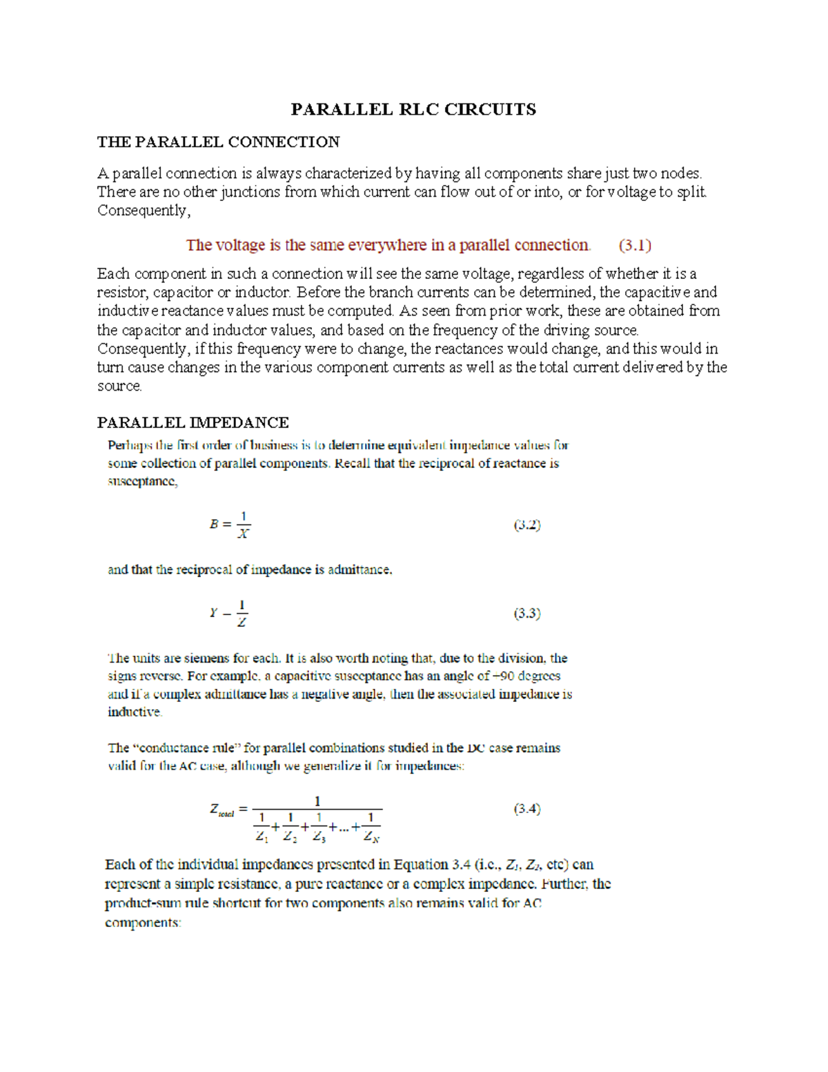 Lecture 3 - Parallel RLC Circuits - PARALLEL RLC CIRCUITS THE PARALLEL ...
