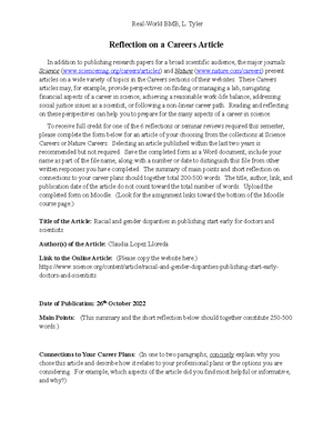 Reflection on Picture a Scientist - The main point of the documentary ...