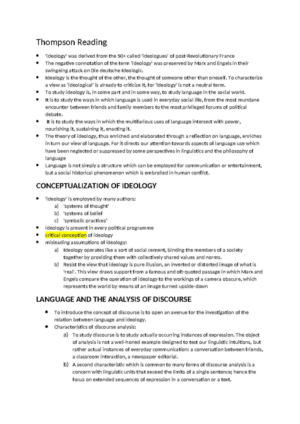 Thompson Reading - Thompson Reading 'ideology' was derived from the 50 ...