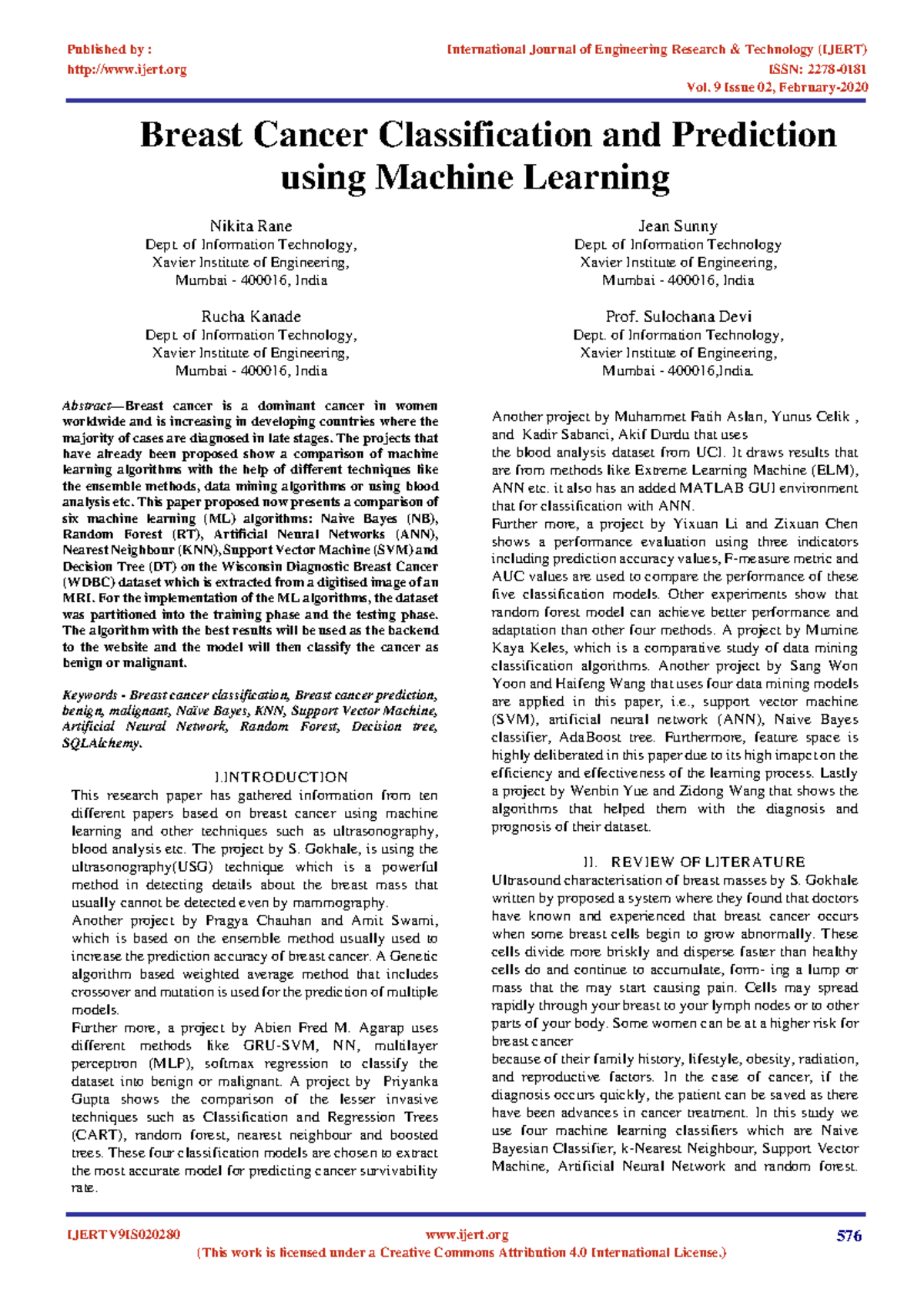 Breast cancer classification and prediction using machine learning ...