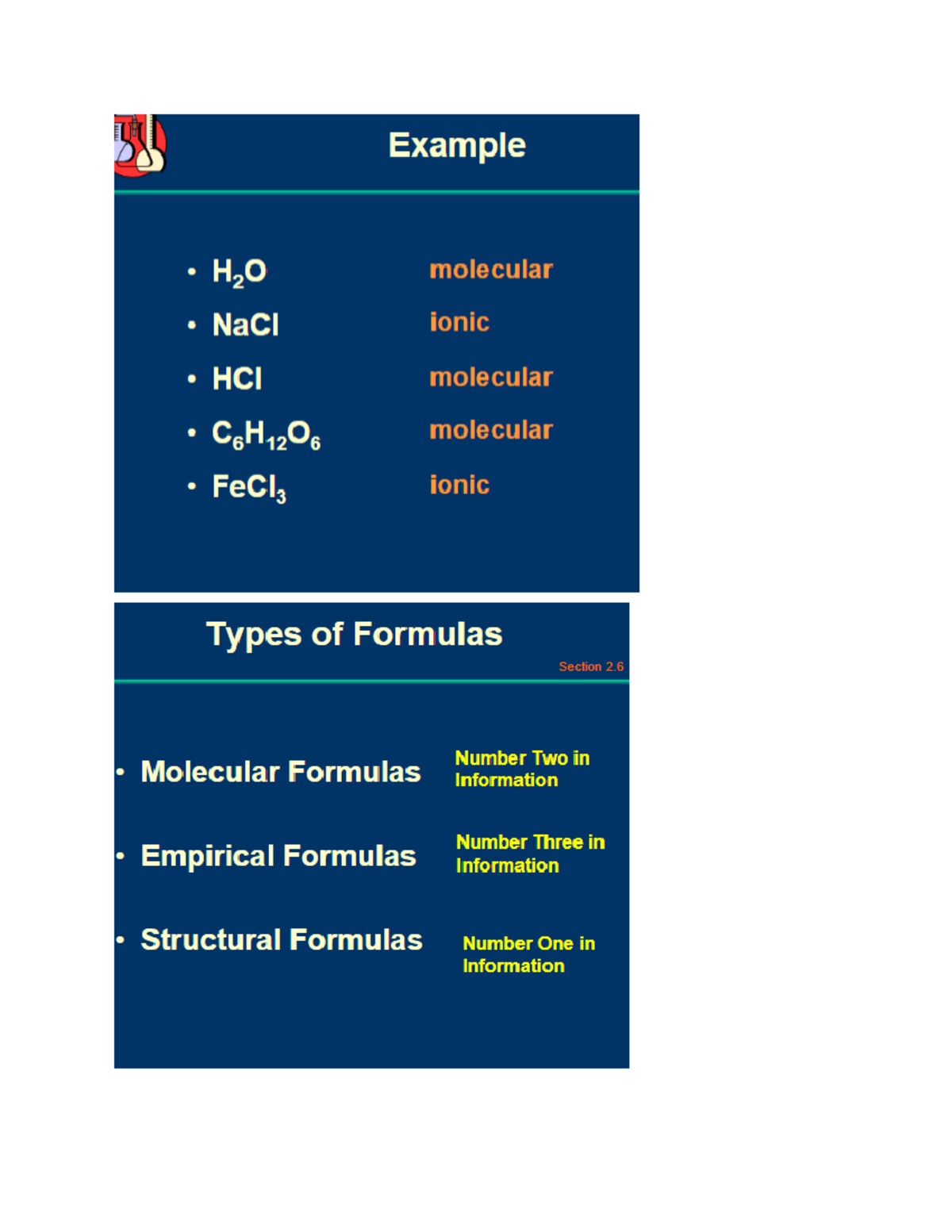 Chapter 3 - Lecture notes 3 - Molecular Formulas: provides the elements ...