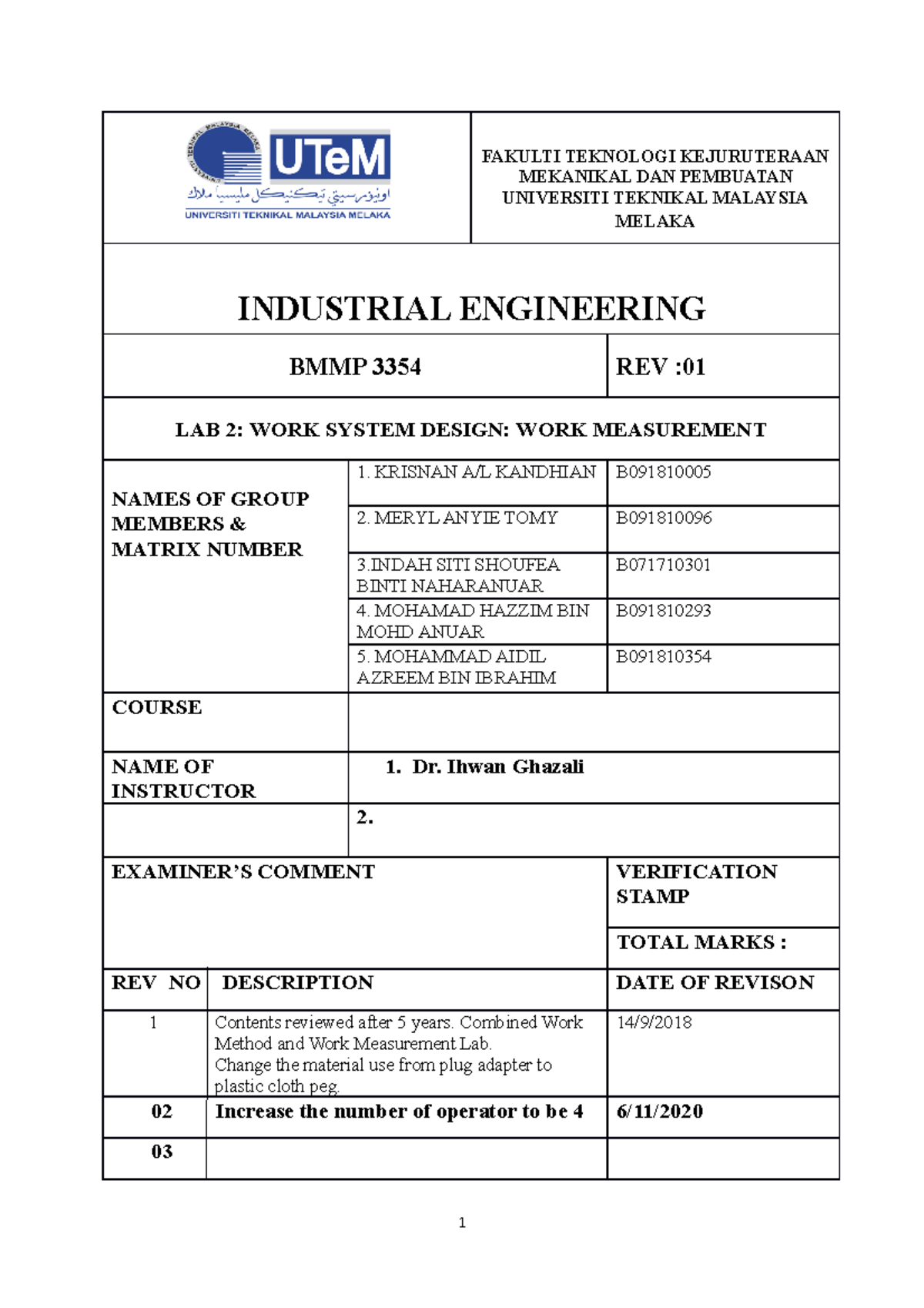 Lab 2 - FAKULTI TEKNOLOGI KEJURUTERAAN MEKANIKAL DAN PEMBUATAN ...