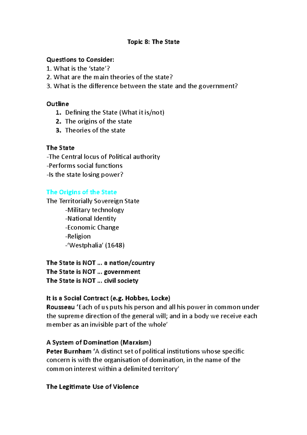 5. The State - Comprehensive notes on part 5 of 18 of the module ...