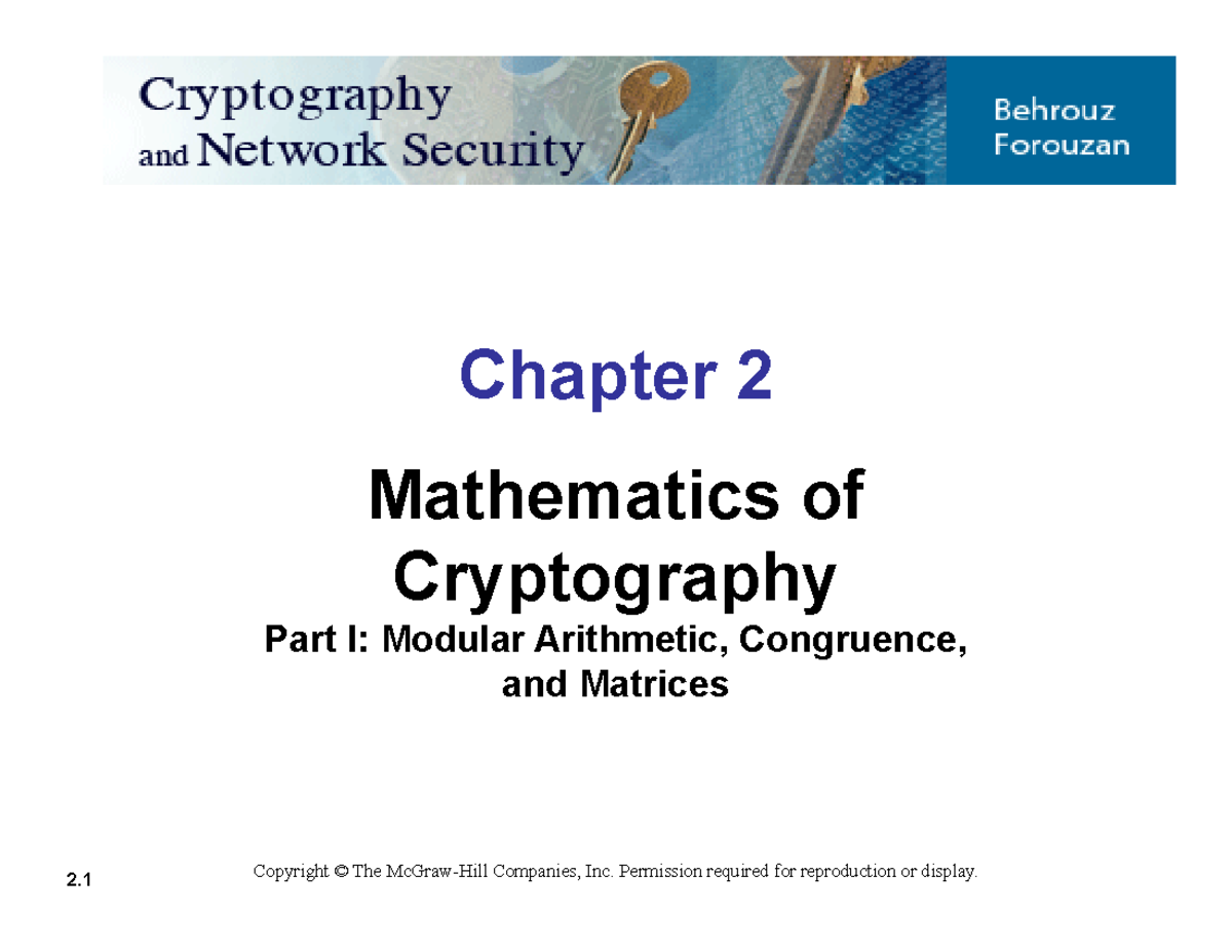 Ch-02An toàn ứng dụng web và cơ sở dữ liệu (AT2021) - Edit - Chapter 2 Mathematics of ...