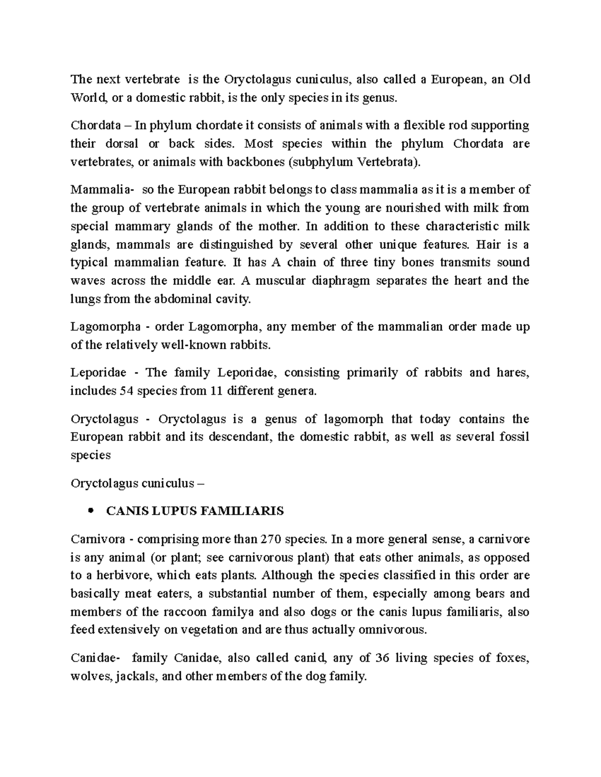 SYSTEMATICS - CLASSIFICATION OF ANIMALS UNDER VERTEBRATES - The next ...