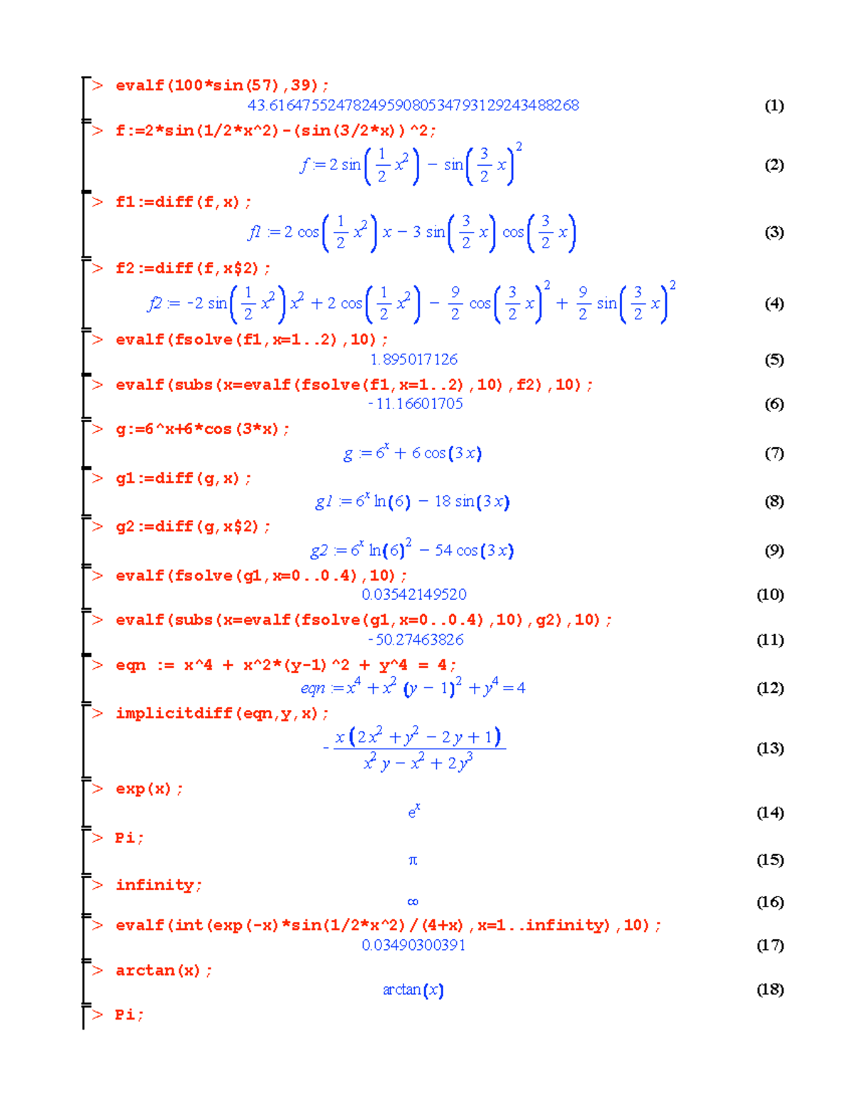 Maple Lab Test Solutions 2011 - (3)(3) (19)(19) (17)(17) (1)(1) OO (8 ...