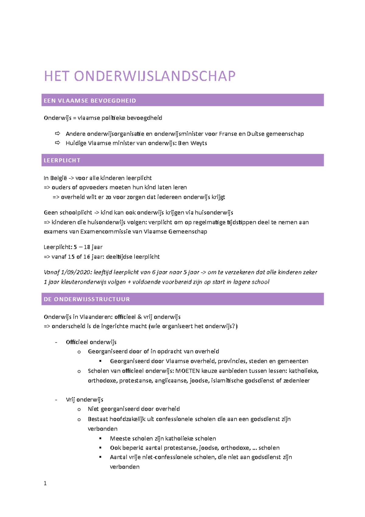 Verkennen van de basisschool - samenvatting - HET ONDERWIJSLANDSCHAP ...