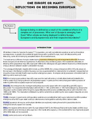 Geography of Europe - Guide 1 - GEOGRAPHY AND CULTURE OF EUROPE GUIDE 1 ...
