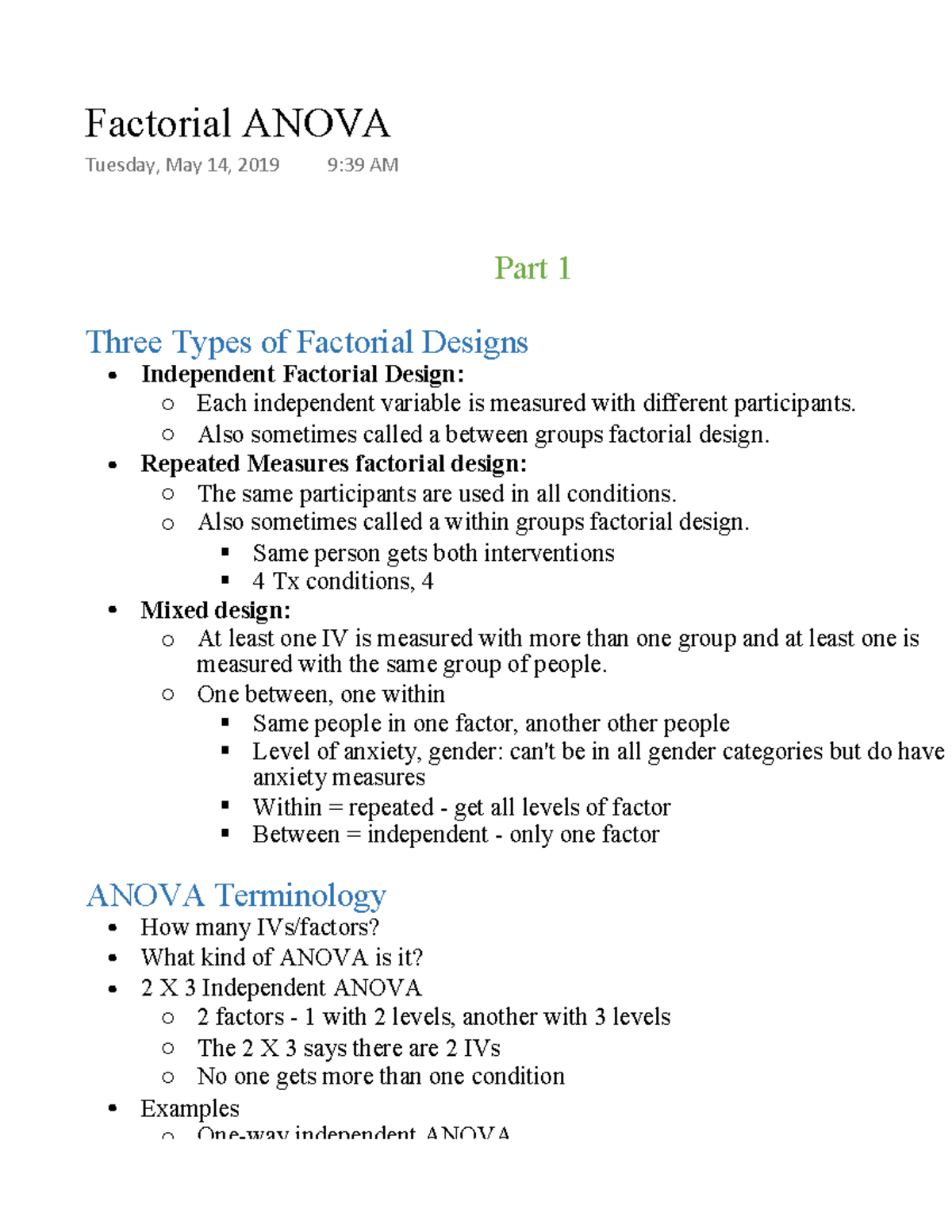 Factorial Anova - Lecture notes 22 - Warning: TT: undefined function ...