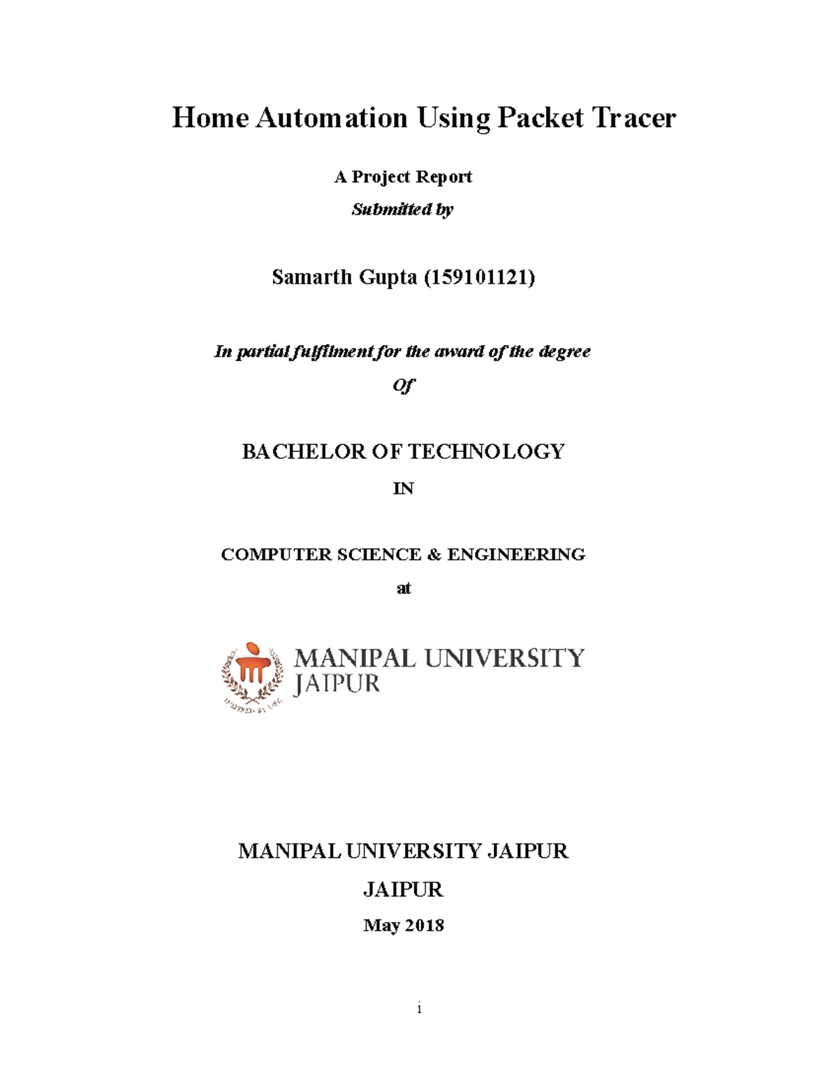 IOT Project Report - thanks - Home Automation Using Packet Tracer A ...