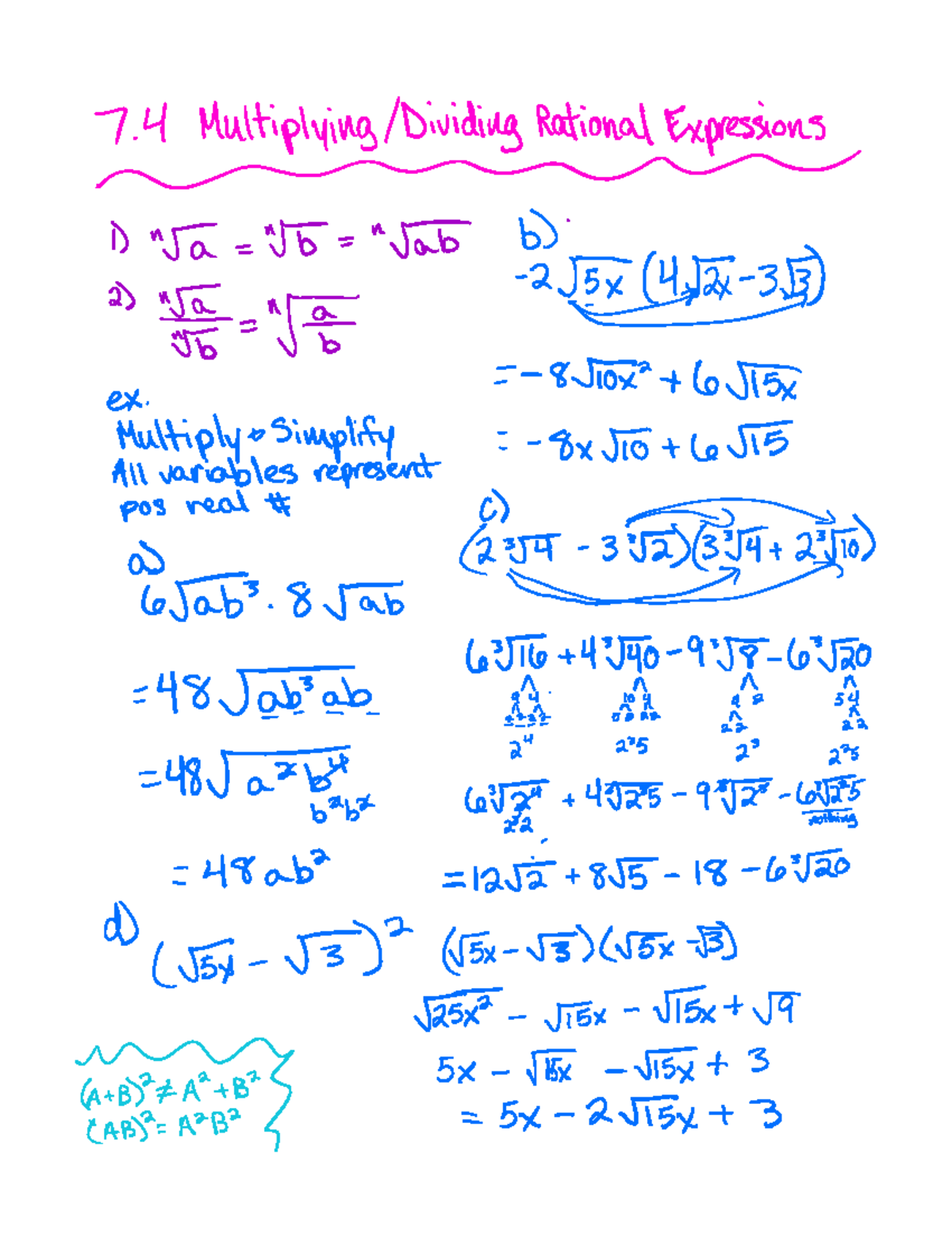 7.4 and 7.5 notes - ####### 11Itigilidinggationalexpressionin 25 5 353 ...