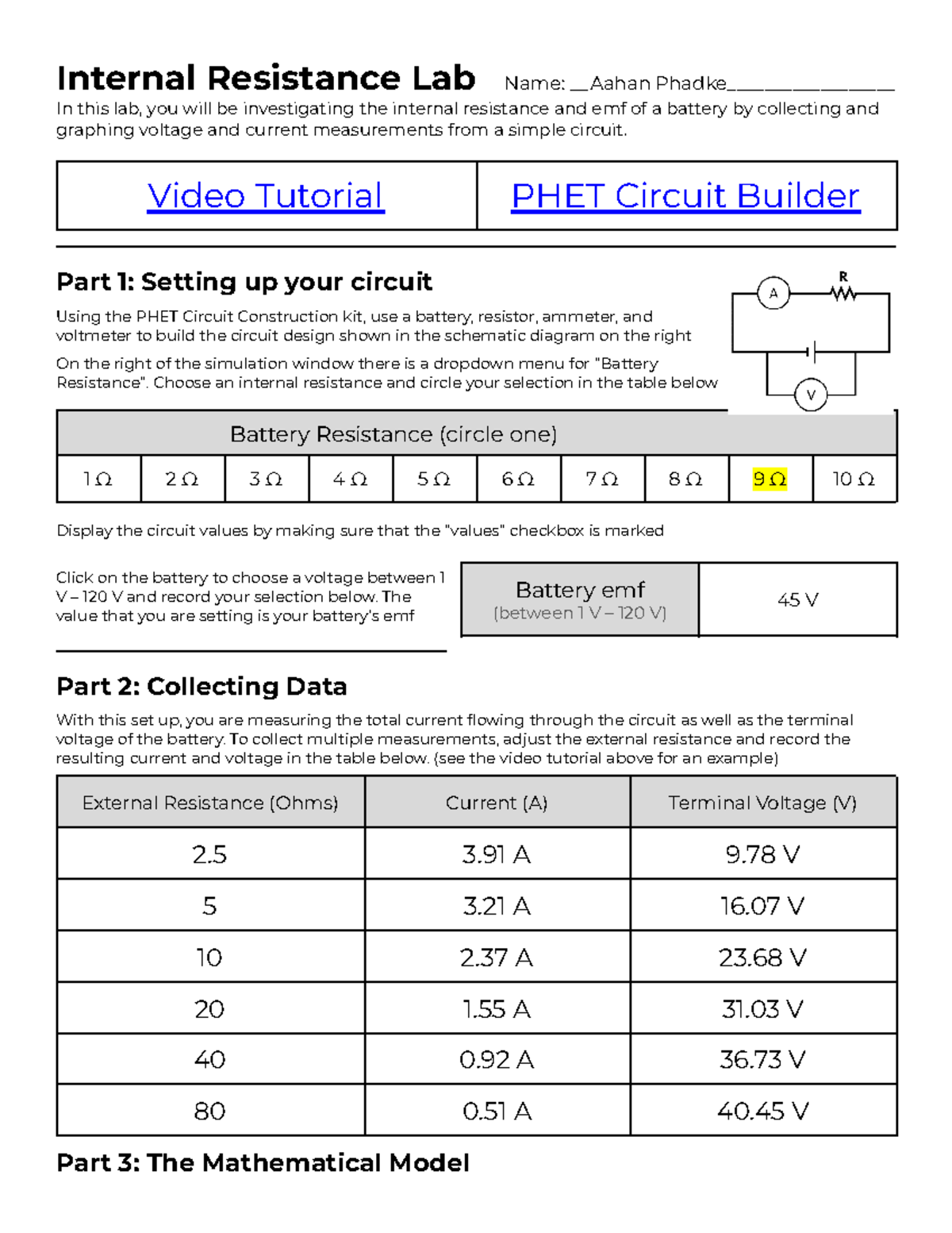 Internal-resistance-lab - Internal Resistance Lab Name: Aahan Phadke ...