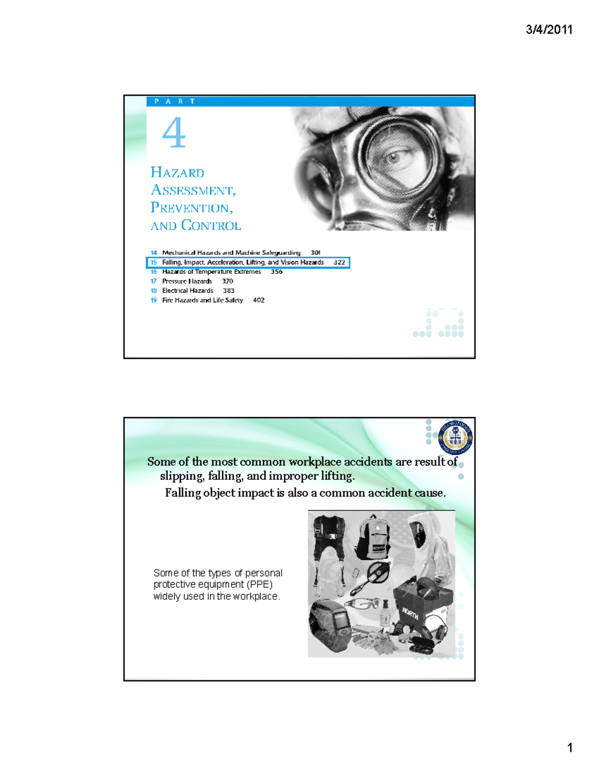 Falling impacts and acceleration hazards - Some of the most common ...