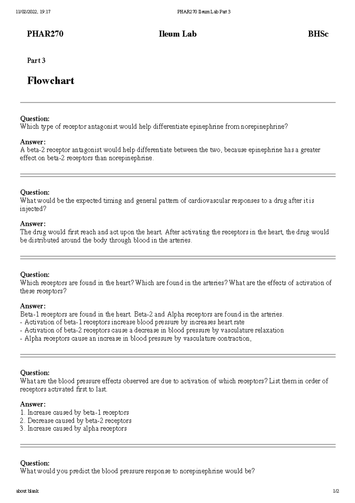 Barker Lauren PHAR370 Ileum Lab Part 3 - 11/02/2022, 19:17 PHAR270 ...