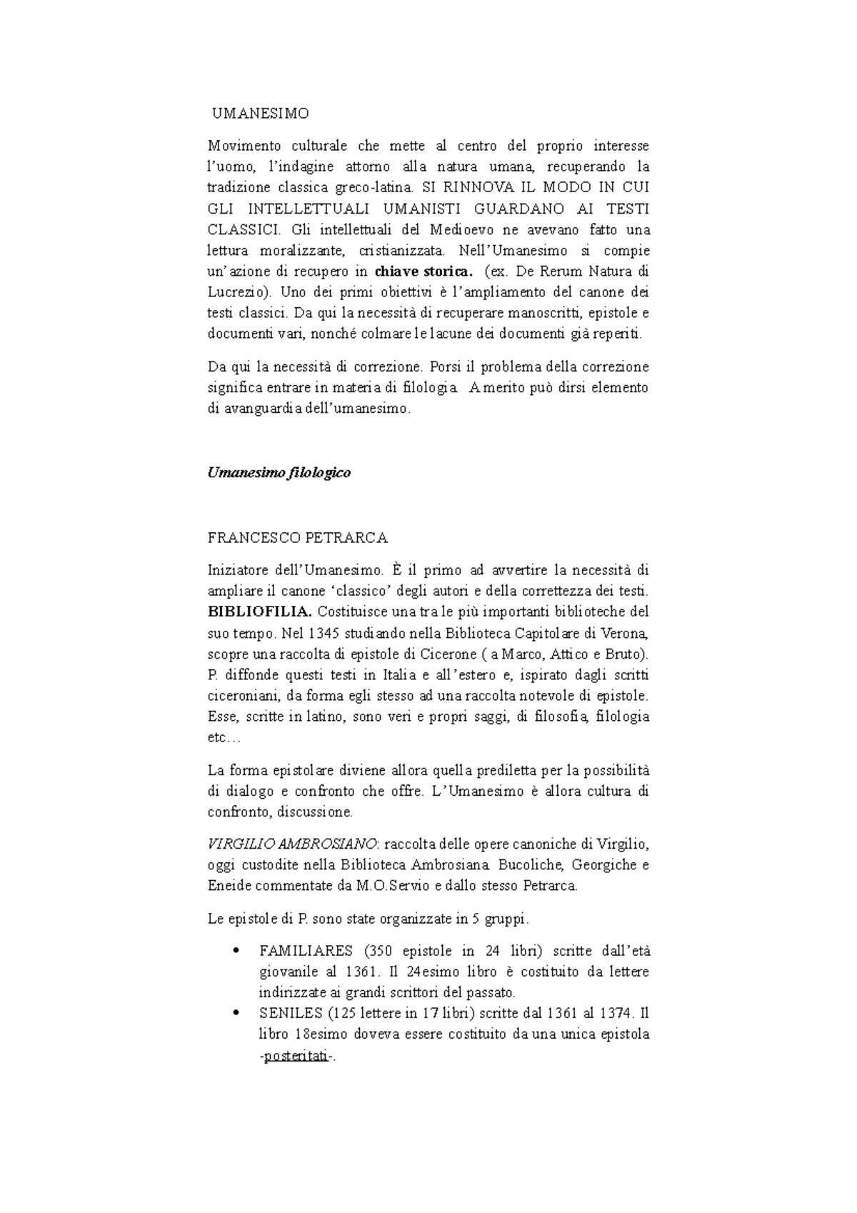 Gli autori italiani dell'Umanesimo e del Rinascimento - UMANESIMO Movimento culturale che mette ...