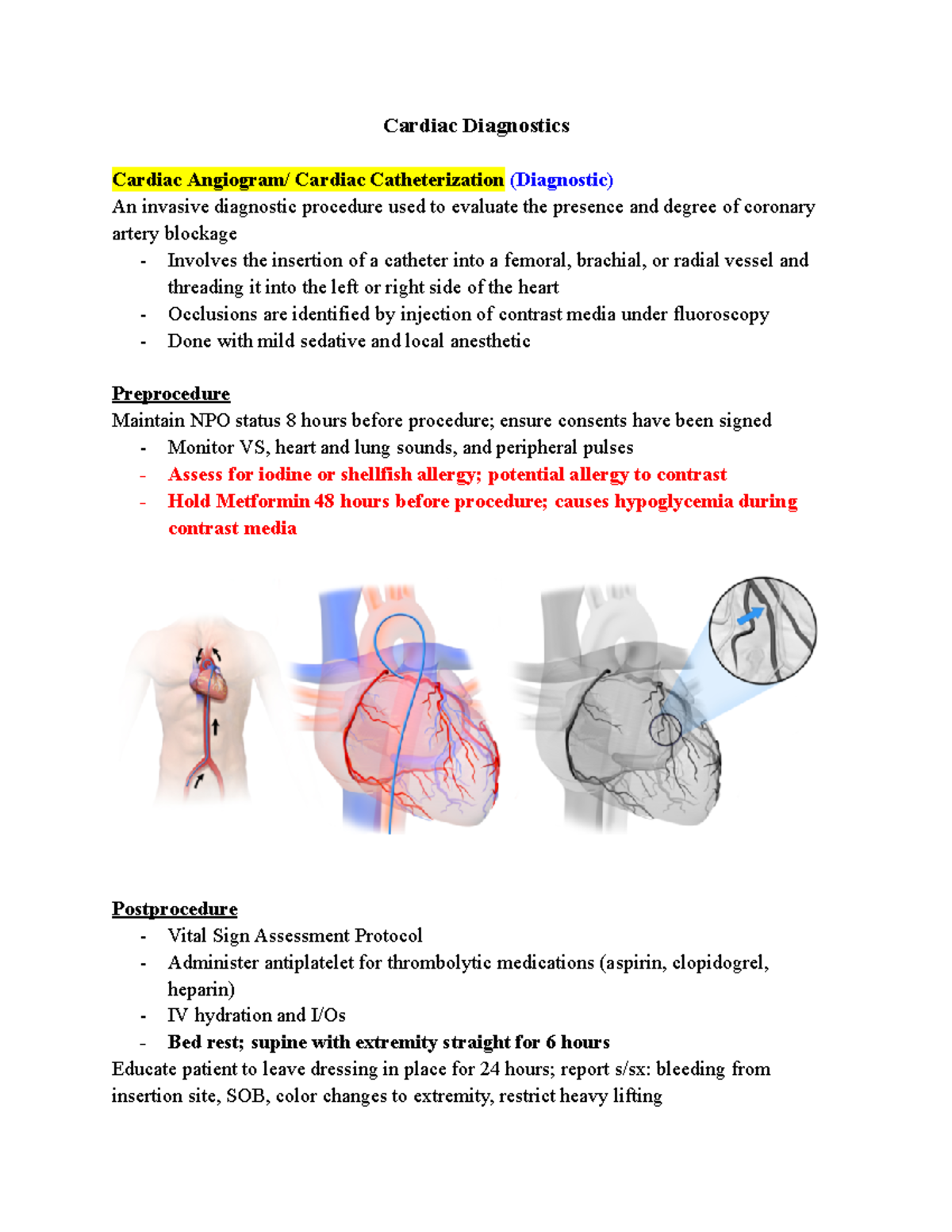 Cardiac Labs, Diagnostics, Procedures - Cardiac Diagnostics Cardiac ...