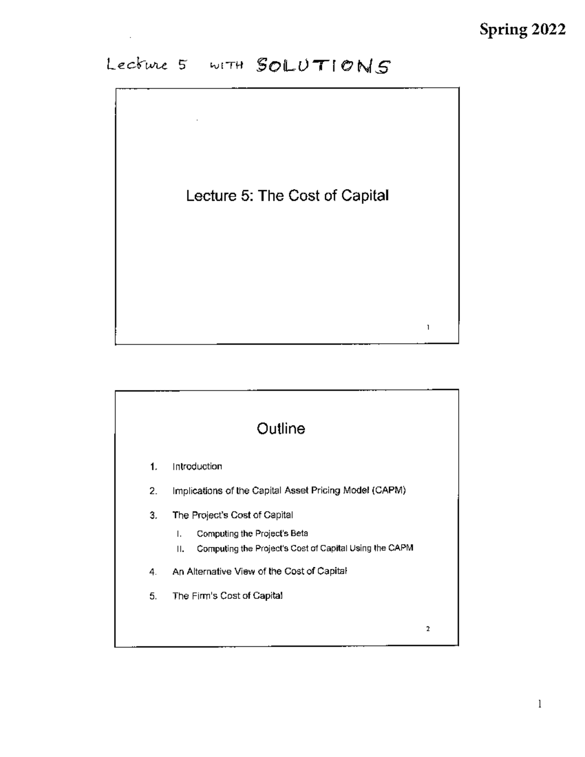 Lecture#5 with Solns-2022 - Spring - Studocu