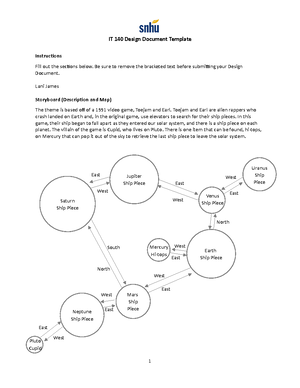 Project One Text Based Game - IT 140 Design Document Template ...