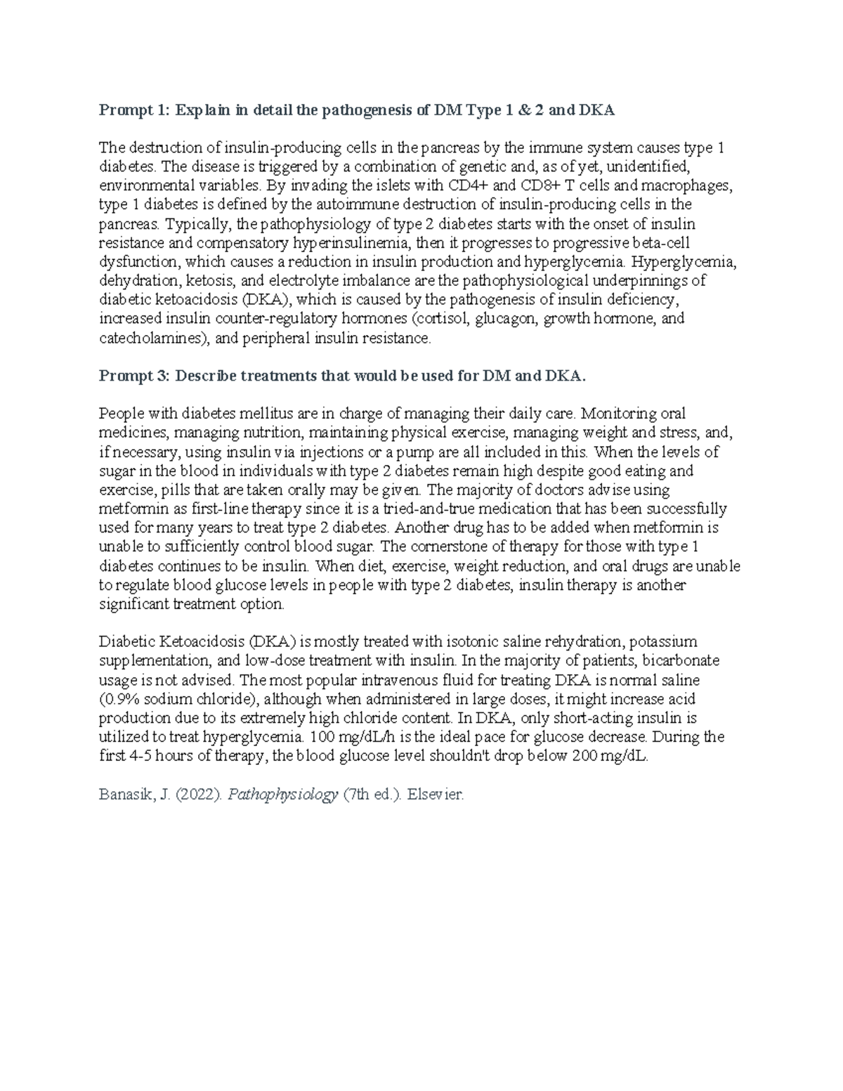 PATHOPHYSIOLOGY DISCUSSION ASSIGNMENT WEEK 7 - Prompt 1: Explain in ...