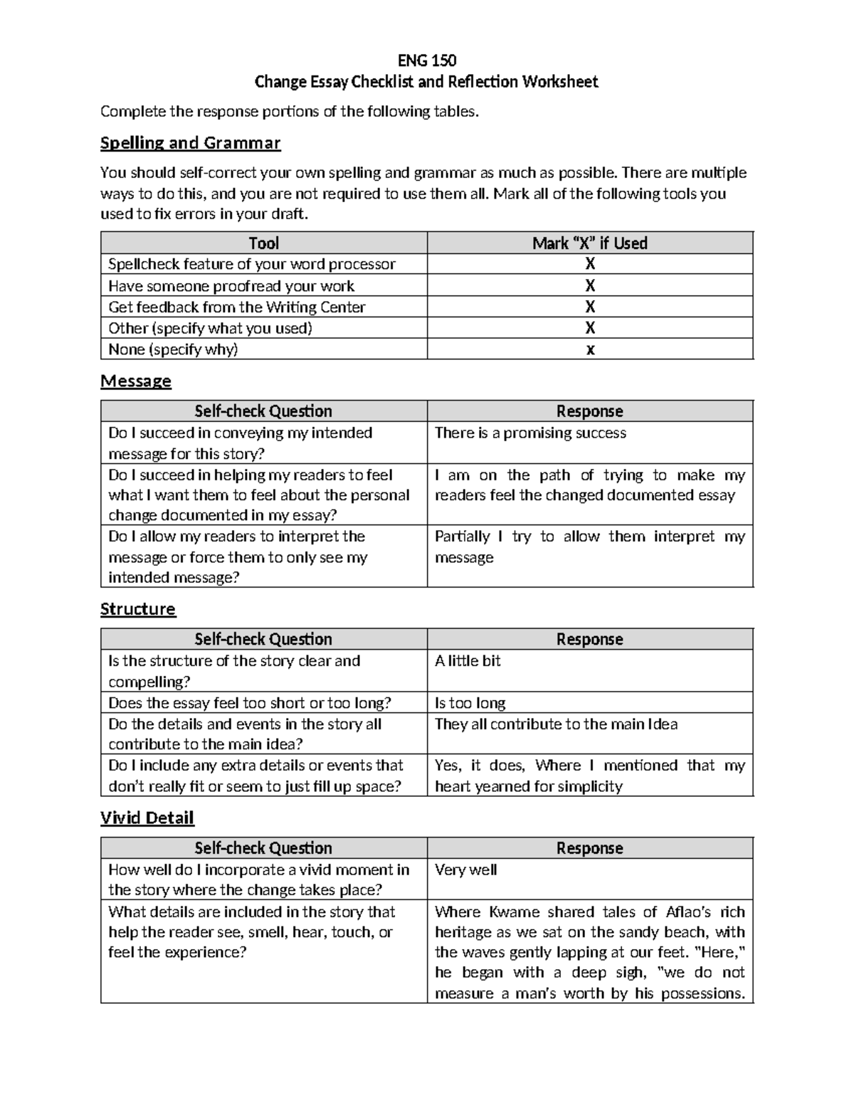 Eng150 document Jackson change Essay - ENG 150 Change Essay Checklist ...