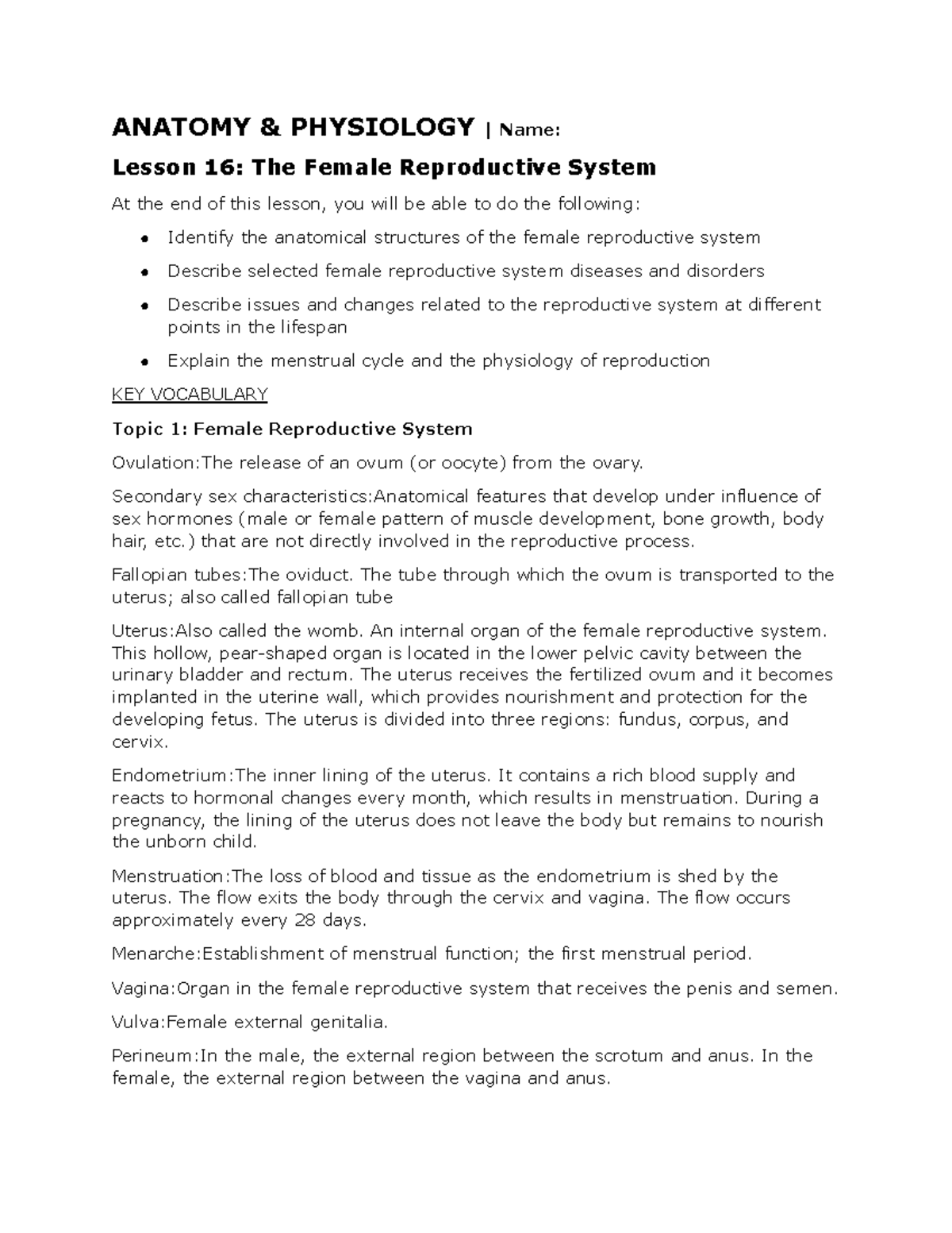Copy of 16 - The Female Reproductive System - ANATOMY & PHYSIOLOGY ...