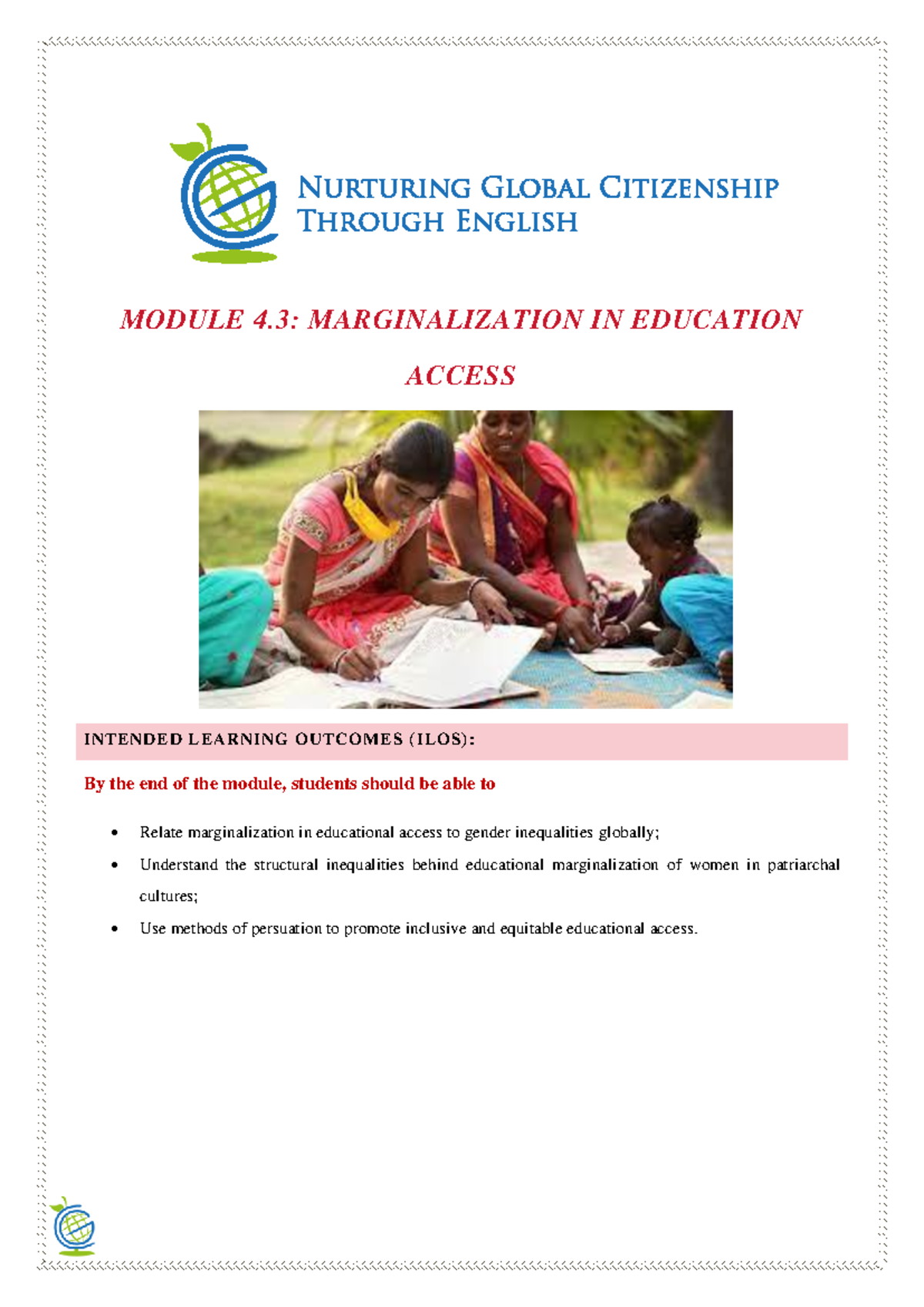LANG0036 NGCE (24-25) Module 4.3 Marginalization in Education Access ...