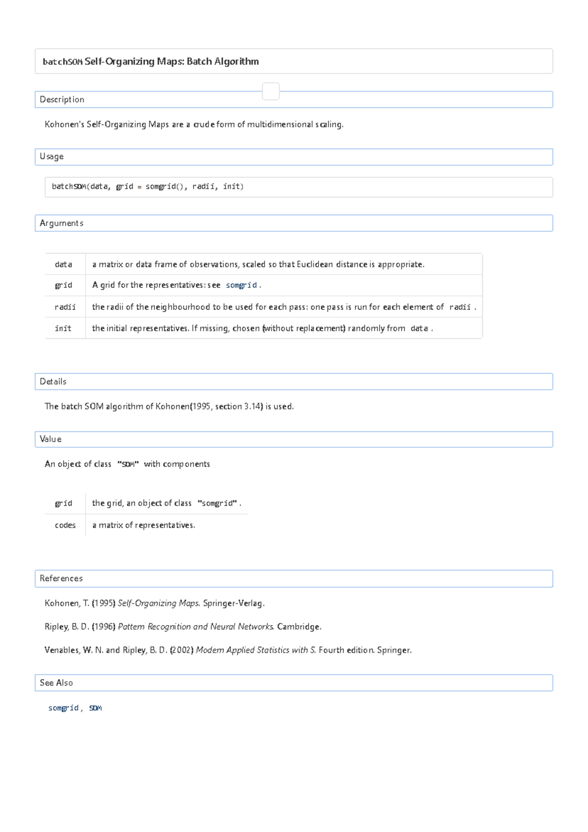 Self Organizing Maps Batch Algorithm Batchsom Self Organizing Maps Batch Algorithm