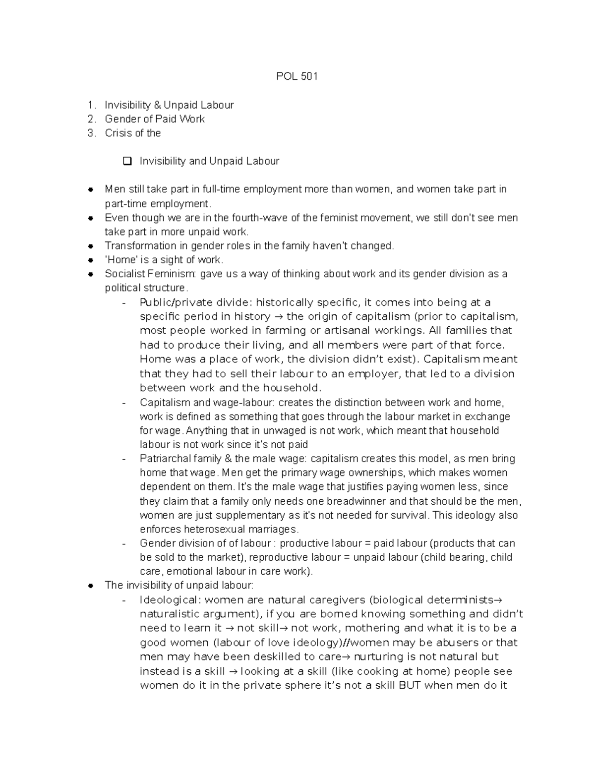 Pol 501 28 Lecture Notes And Textbook Summaries Split Per Topic And Week For Women Power
