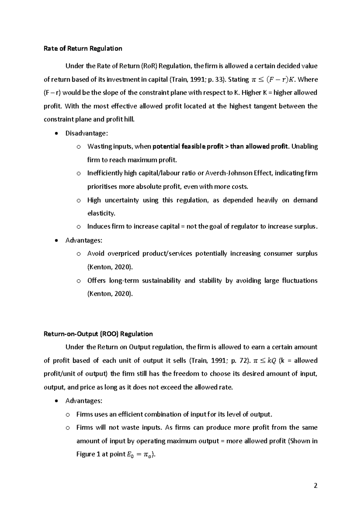 Chapter Two (ECON4008) - 2358926S_ECON4008_Essay 2 Rate of Return ...