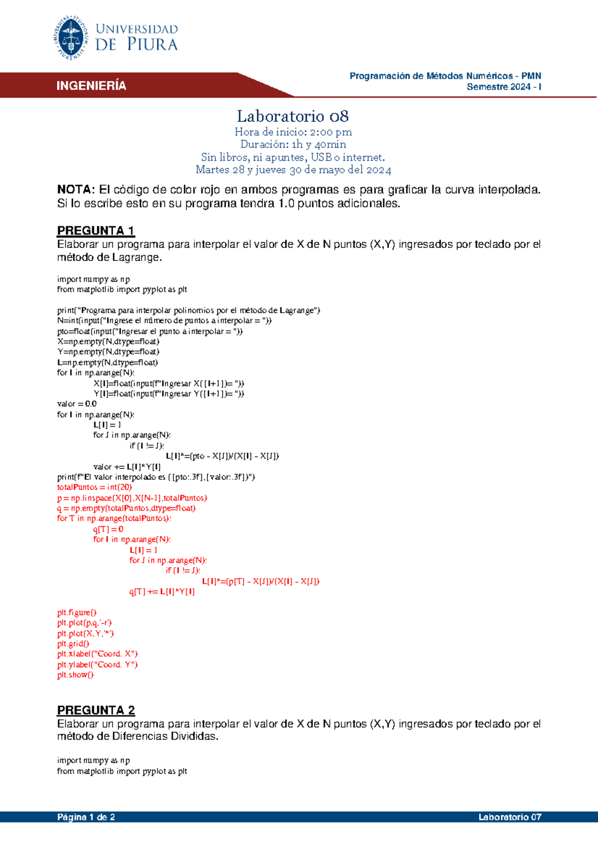 Laboratorio 08 - Codigos de python - Programación de Métodos Numéricos - PMN Semestre 202 4 - I ...