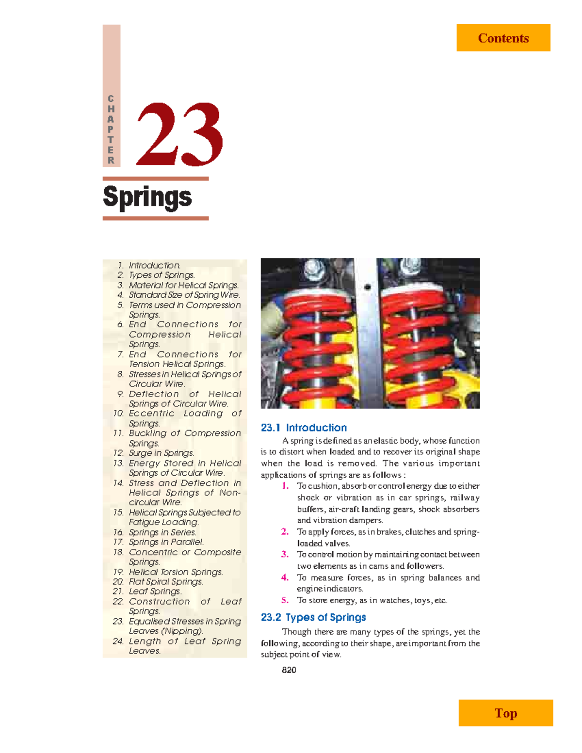 CHP-23 - 820 A Textbook of Machine Design 23 Introduction A spring is ...