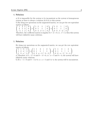 Assignment 1 solution - Linear Algebra (FE) 1 ASSIGNMENT 1 Solution: (a ...