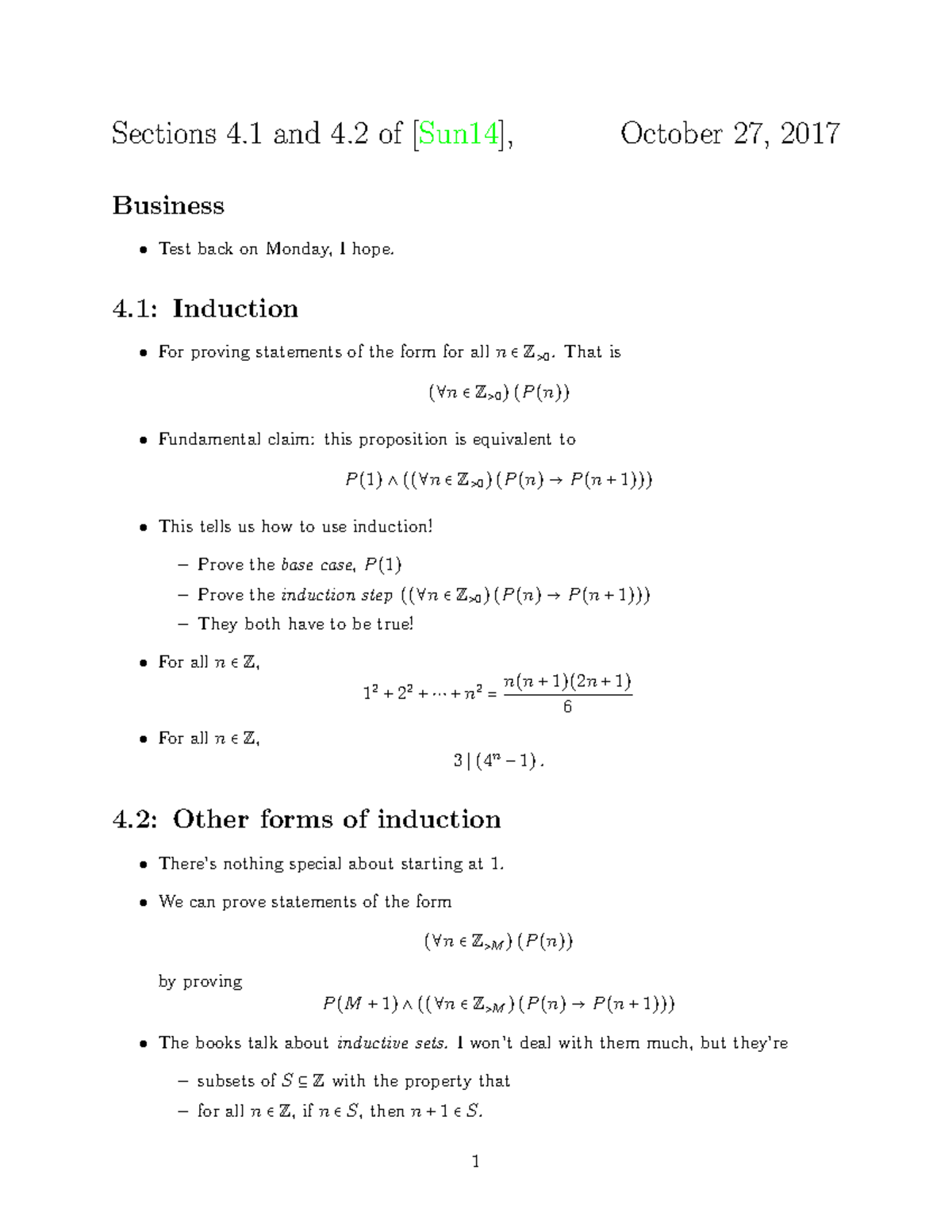 Math 300 Notes section 4.1 4 - Sections 4 and 4 of [Sun14], October 27 ...