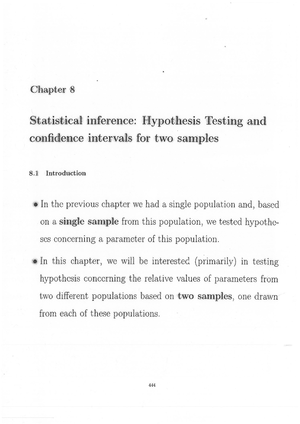 Hypothesis testing and confidence interval for two samples P2 - STAT370 ...