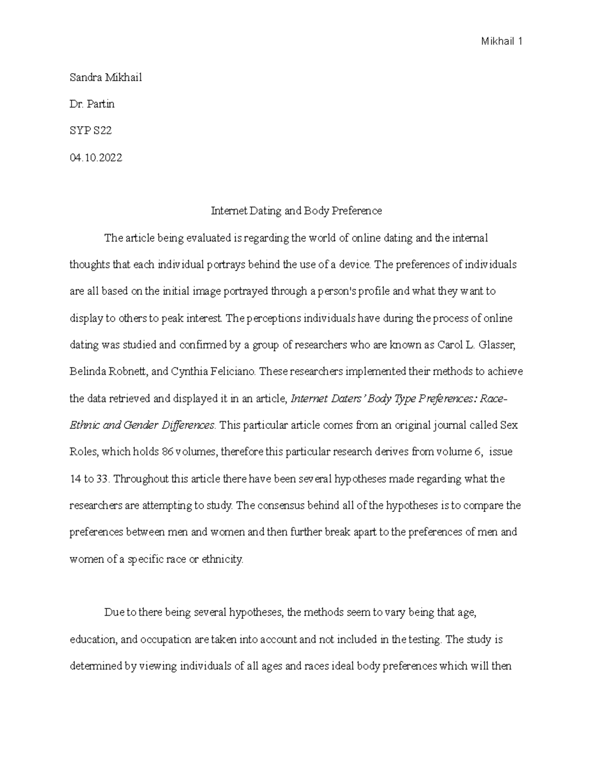 Article Deconstruction - Sandra Mikhail Dr. Partin SYP S 04. Internet ...