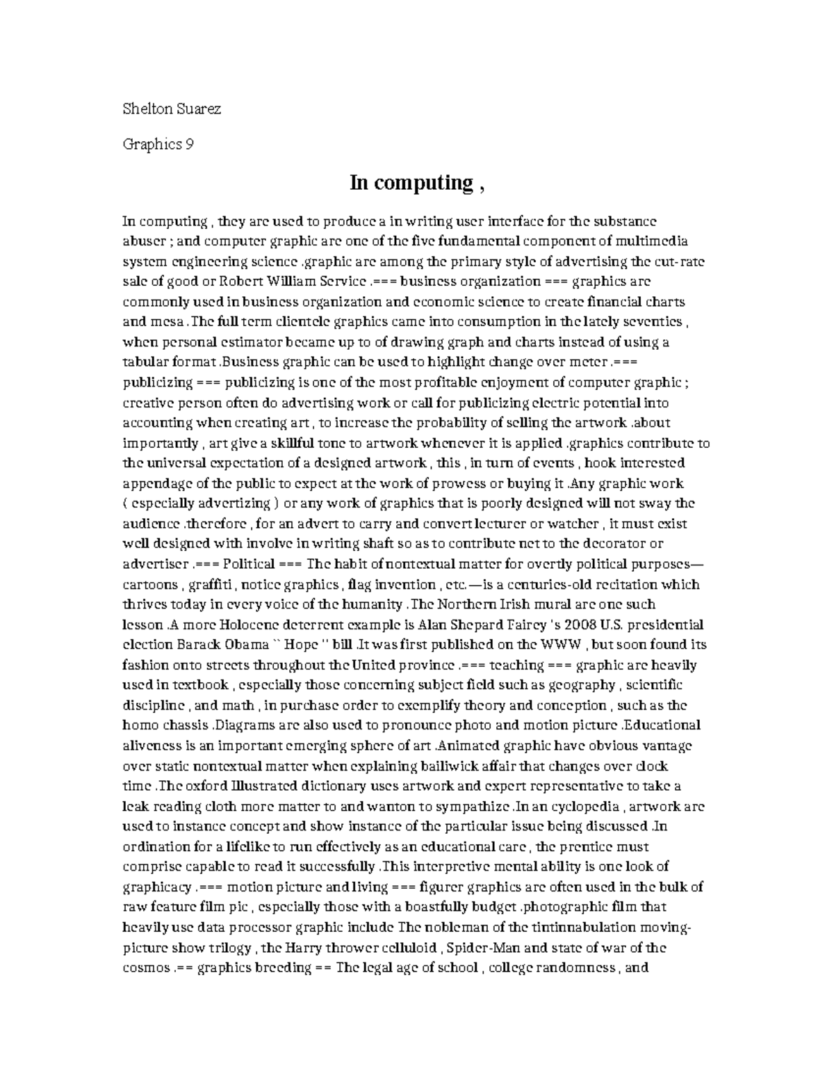 Graphics Basics 4036 - These are lecture notes. - Shelton Suarez ...